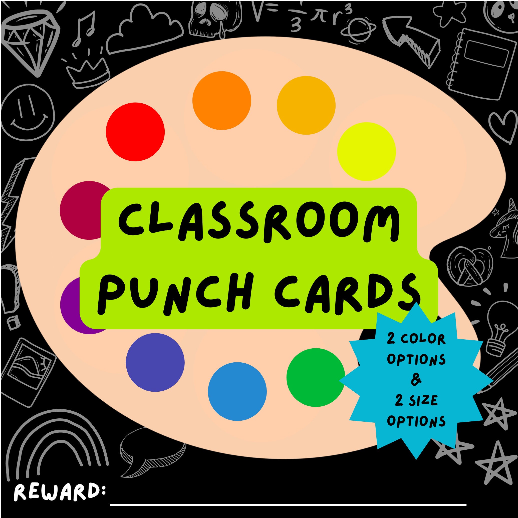 Art Class Punch Card - Art Room Decor / Resources - Etsy