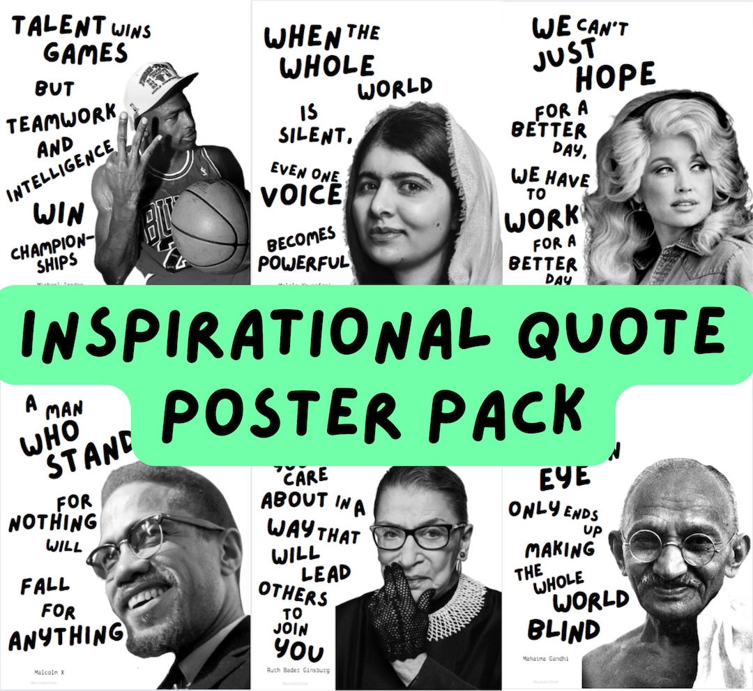 Inspirational & Influential Quote Poster Pack (6) - Etsy