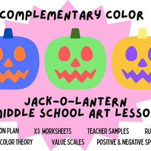 Color Theory Art Lesson - Complementary Jack-o-lantern - Etsy