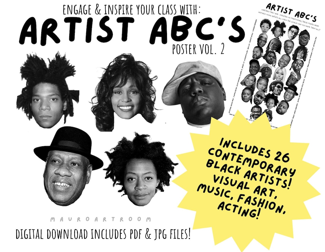 Artist Abc's Vol. 2 Poster Contemporary Black Artists - Black History ...
