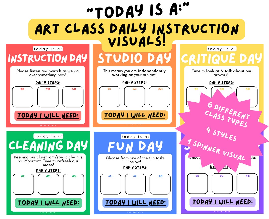 Today is A: Daily Art Visuals Poster Bundle - Mauroartroom - Etsy