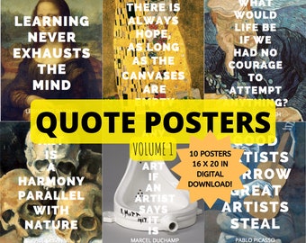 Famous Artist Quote Poster Pack 6 - Etsy