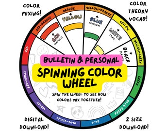 Color Mixing Wheel Color Theory Resource Bulletin Board / - Etsy