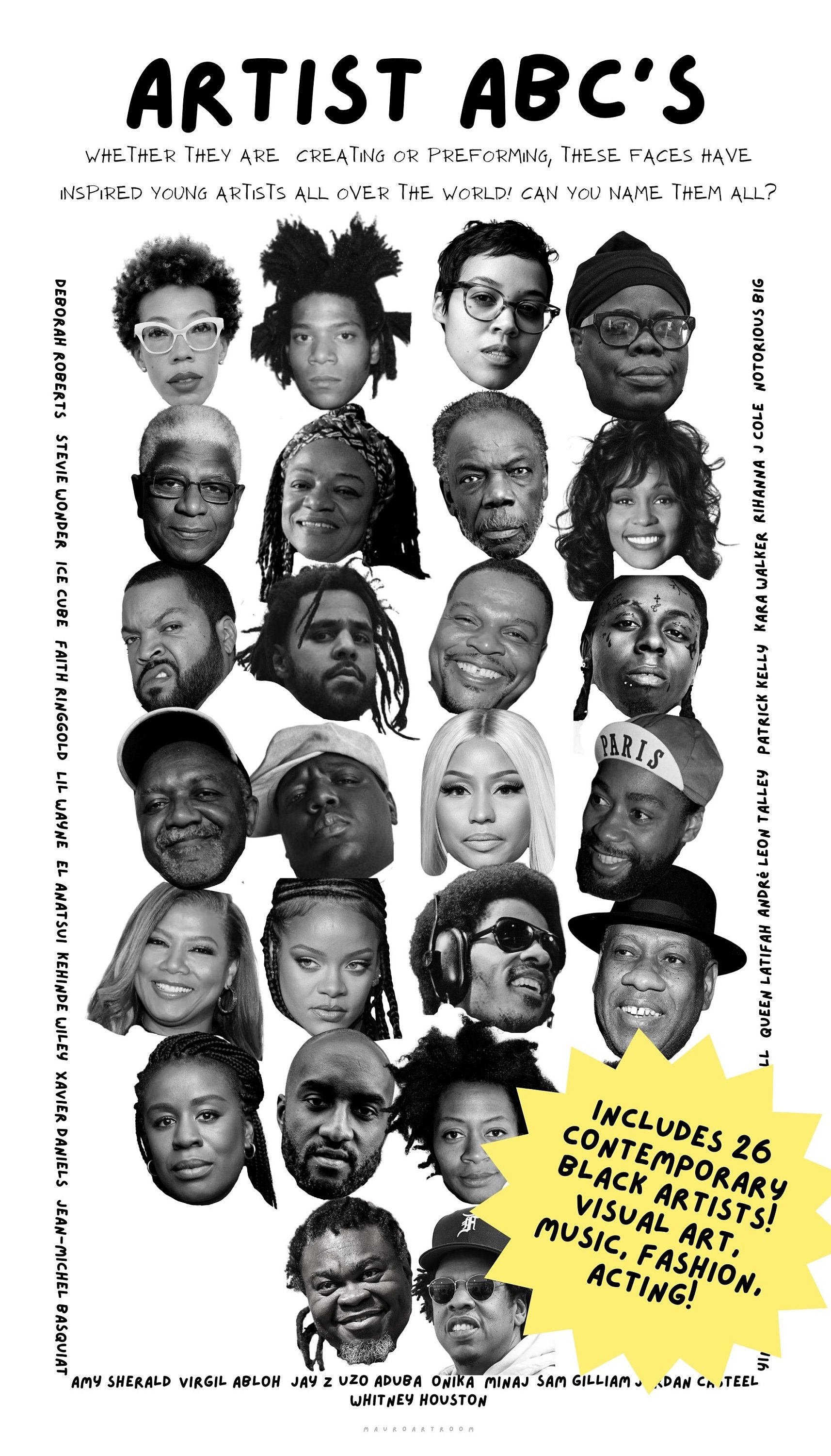 Artist Abc's Vol. 2 Poster Contemporary Black Artists Black History ...