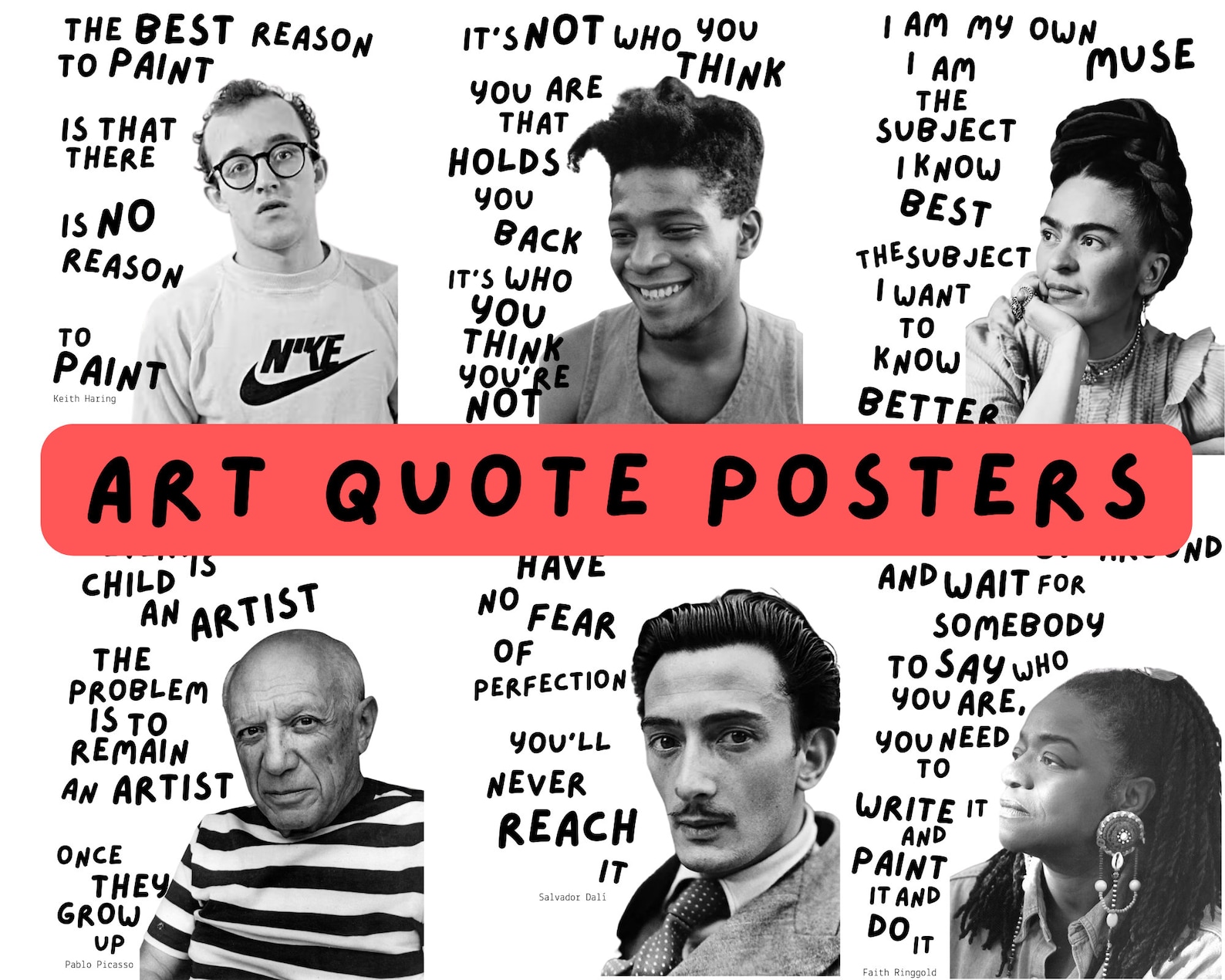 Famous Artist Quote Poster Pack (6) - Etsy