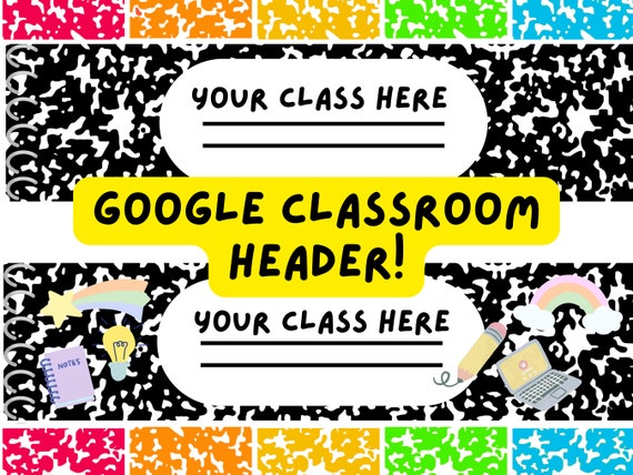 Google Classroom Composition Header Custom Rainbow Stream - Etsy