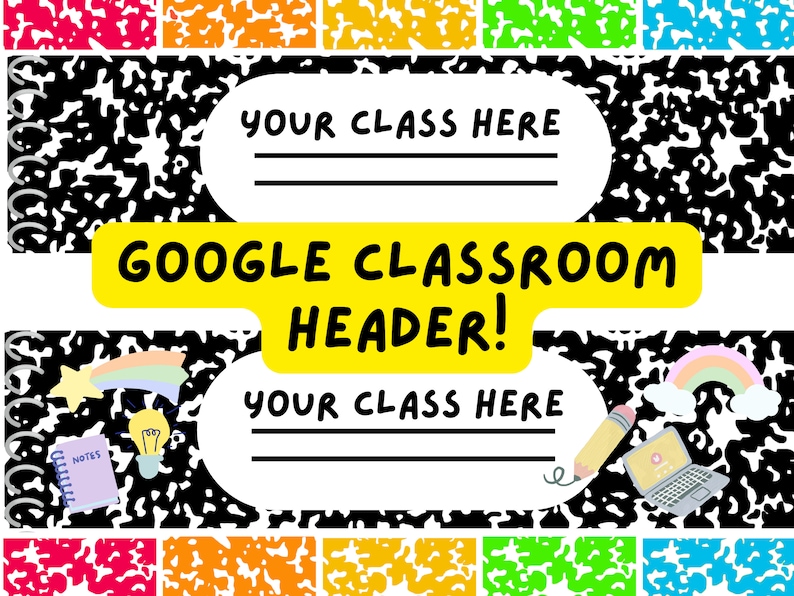 Google Classroom Composition Header - Custom Rainbow Stream Banner ...