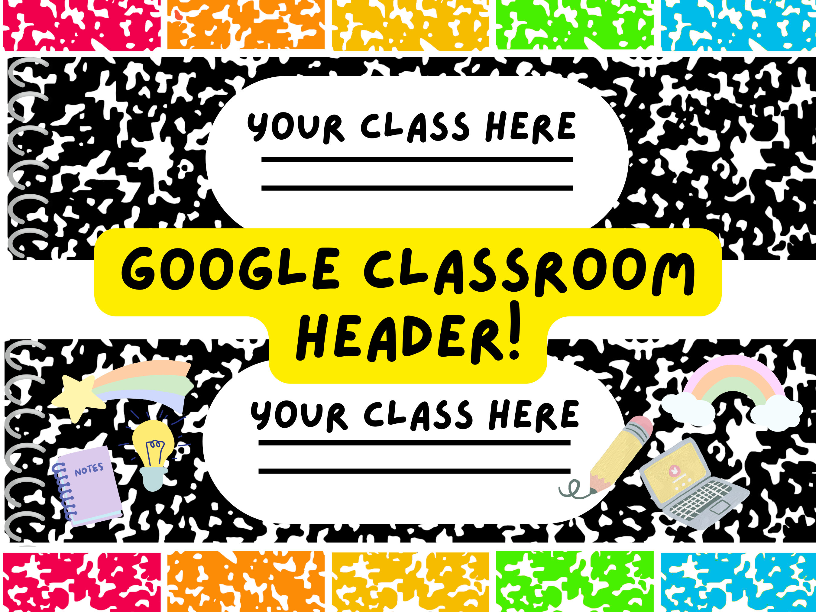 Google Classroom Composition Header - Custom Rainbow Stream Banner ... Google Classroom Composition Header - Custom Rainbow Stream Banner ...