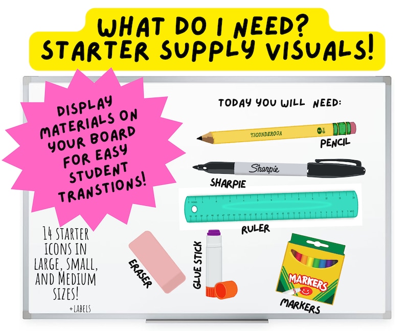 What Do I Need? Classroom Supply Visuals Vol. 1 (basic) Mauroartroom - Etsy