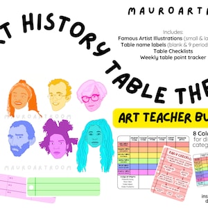 Art History Inspired Classroom Table Theme BUNDLE - Art Teacher ...