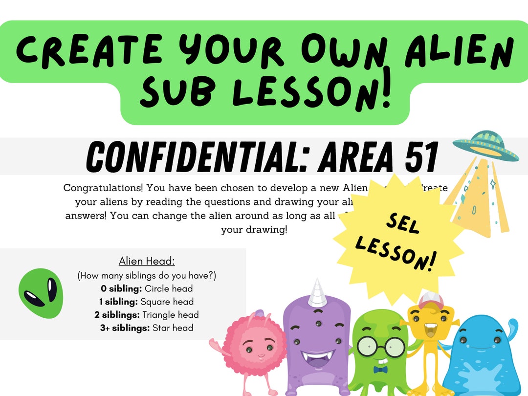Create Your Own Alien SEL Sub Lesson! - Etsy
