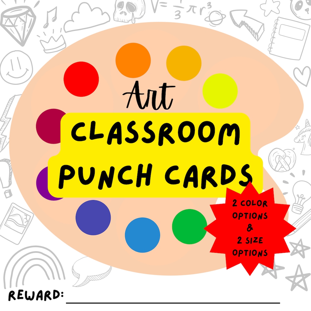 Art Class Punch Card - Art Room Decor / Resources - Etsy