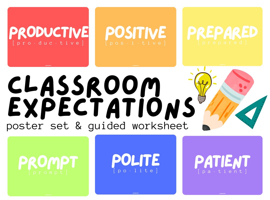 Classroom Expectations Poster Set - Mauroartroom - Etsy