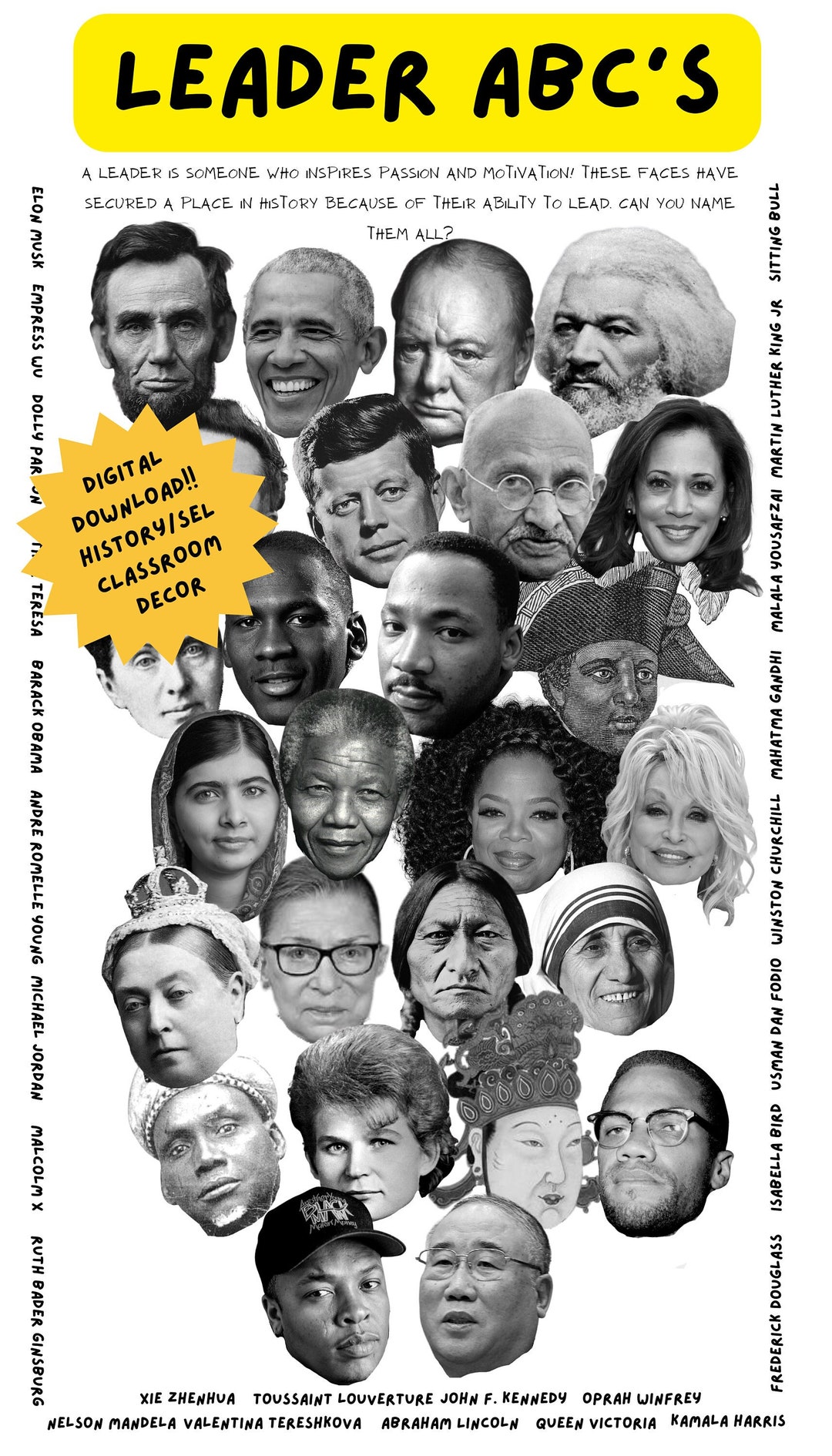 Leader Abc's Poster / Classroom Poster / SEL - Etsy