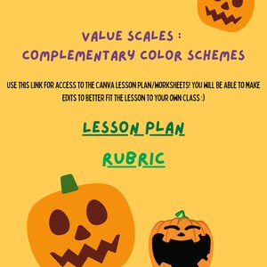 Color Theory Art Lesson - Complementary Jack-o-lantern - Etsy