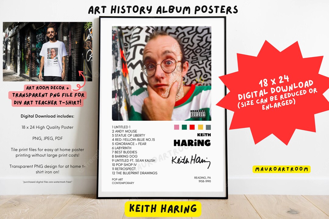 Art History Album Cover Inspired Classroom Poster - Keith Haring ...