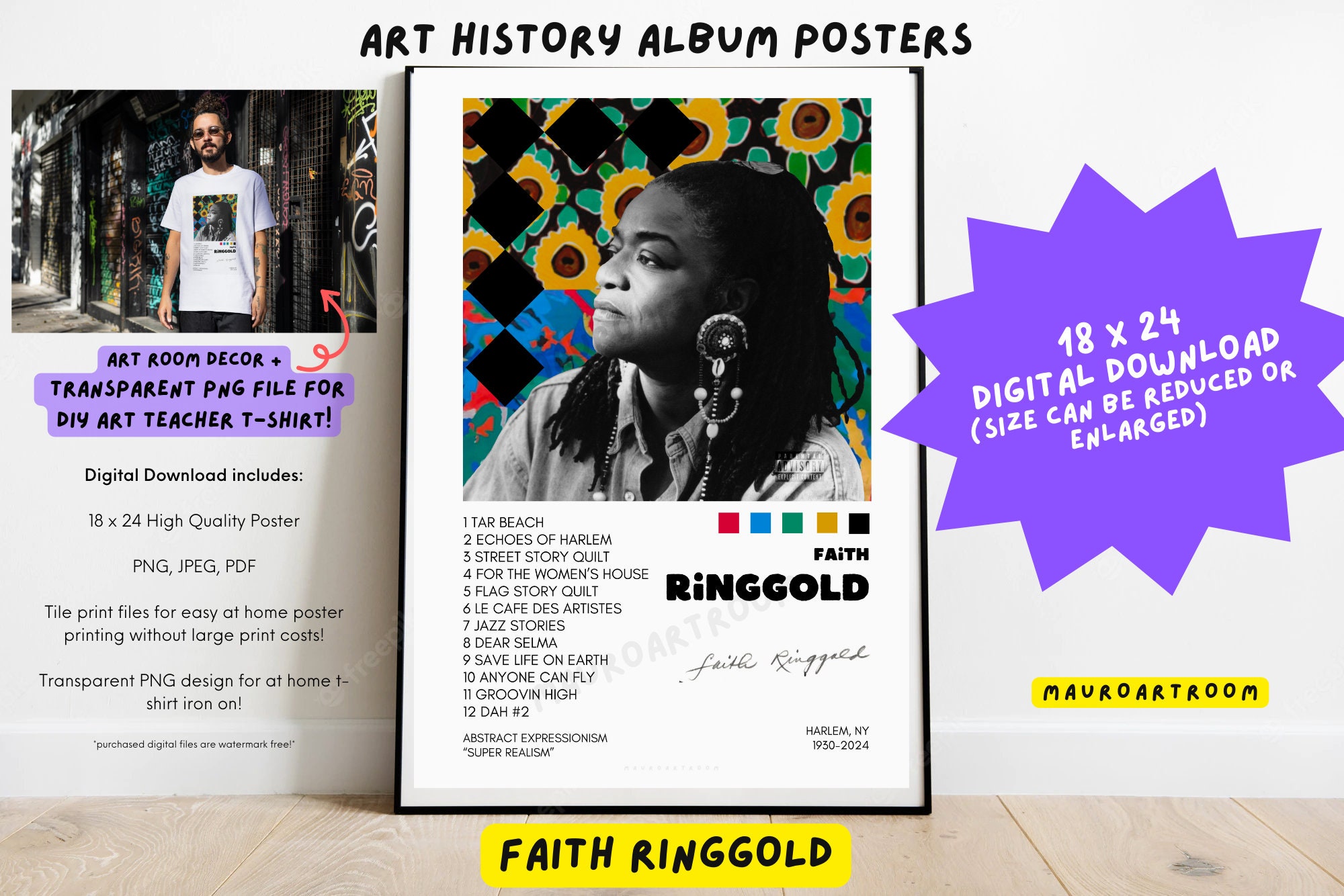 Art History Album Cover Inspired Classroom Poster - Faith Ringgold ...