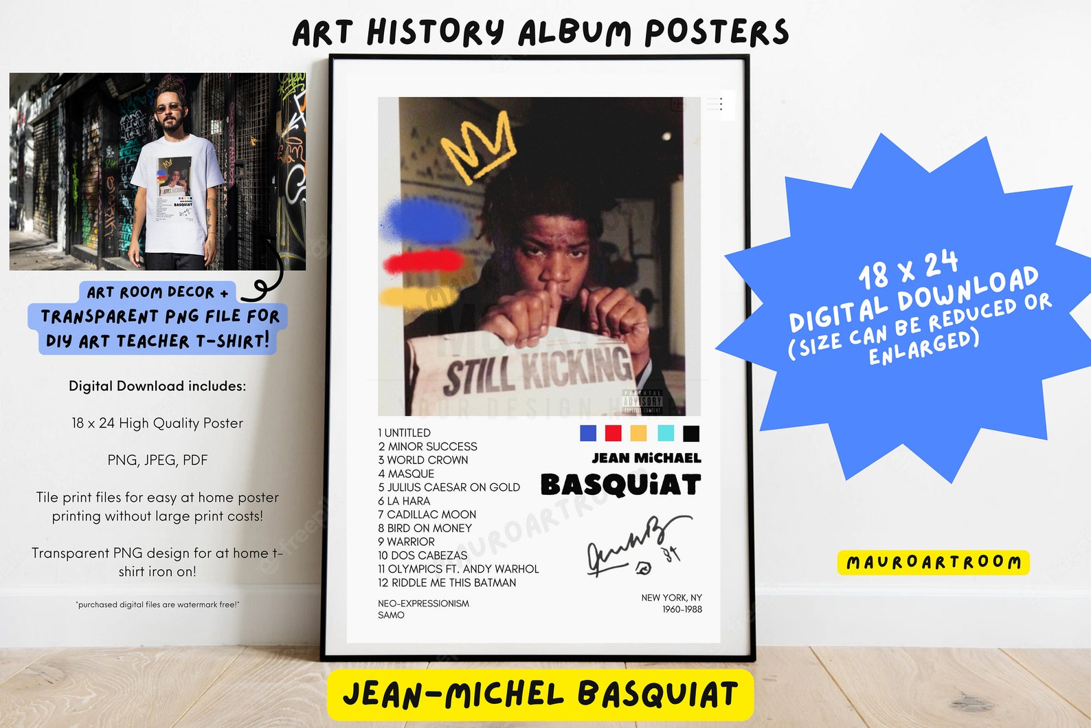 Art History Album Cover Inspired Classroom Poster - Basquiat ...