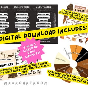 Art History Sketchbook Bingo Warm-up Bundle - Mauroartroom - Etsy