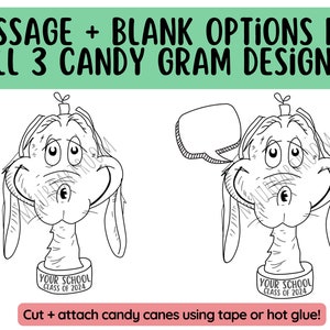 Candy Gram Template - Gingerbread, Grinch, Max, Fundraising Download ...