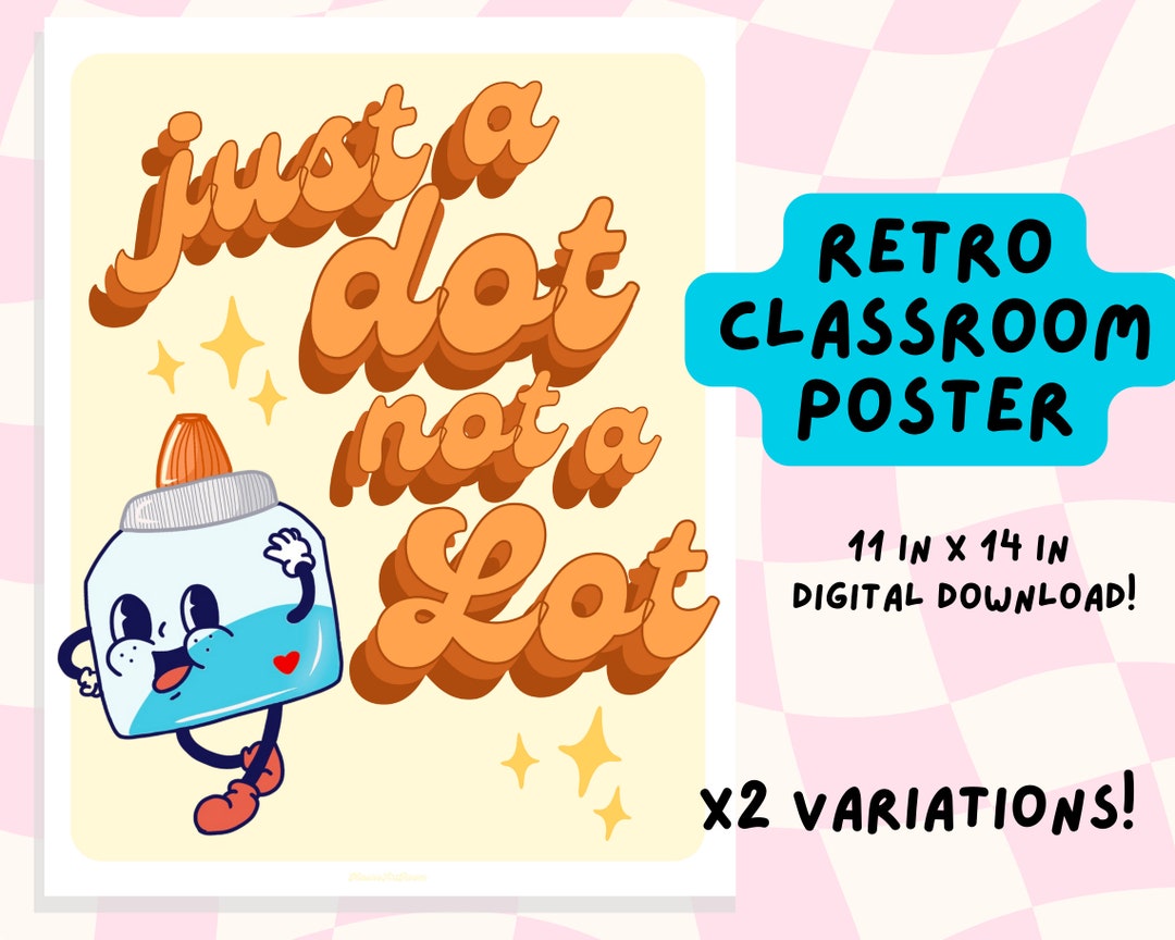 Just A Dot Poster - Retro Glue Bottle - Classroom Decor - Etsy