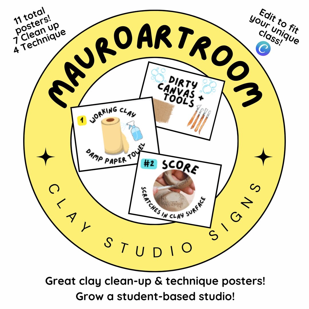 Clay Studio Signs - Clean up + Working Process (canva Edit ...