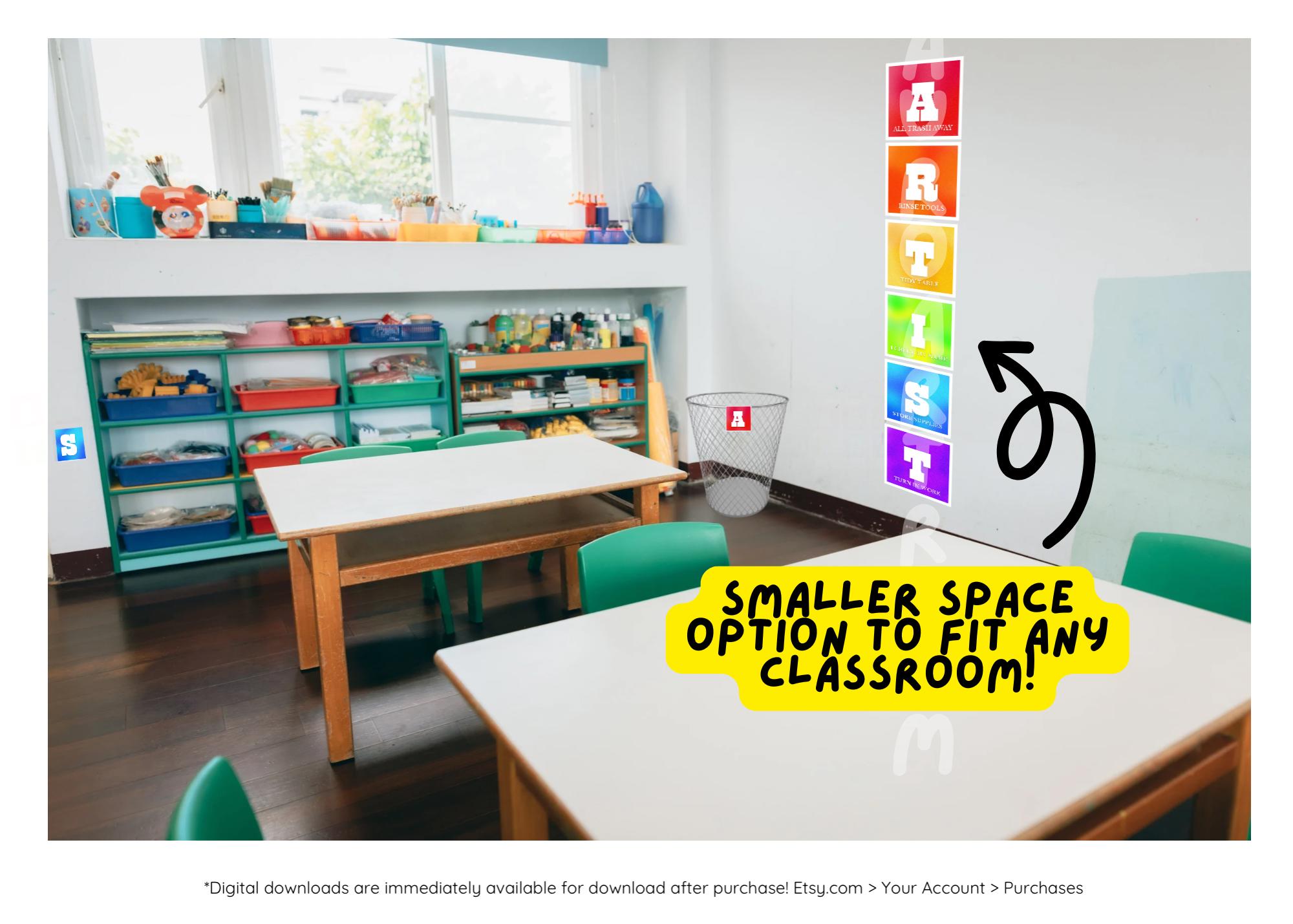 Art Classroom - Artist Clean up Posters - Mauroartroom / Colorful Art ...