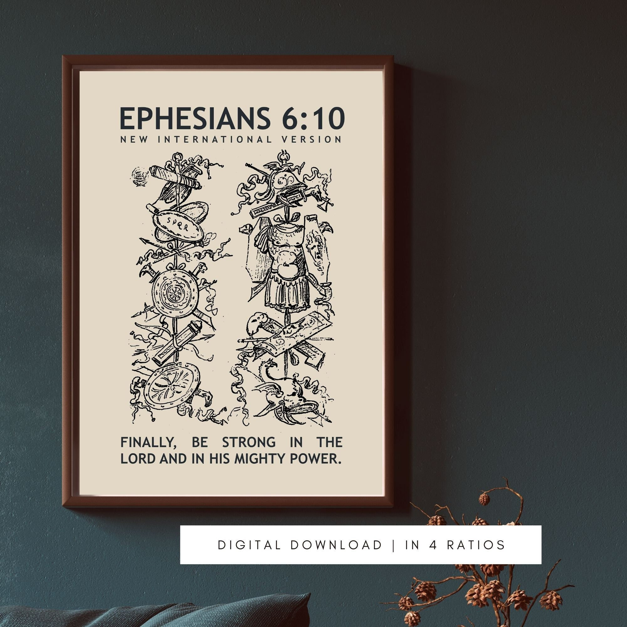 Ephesians 6:12 Be Strong in the Lord | Christian Home Decor | Modern ...