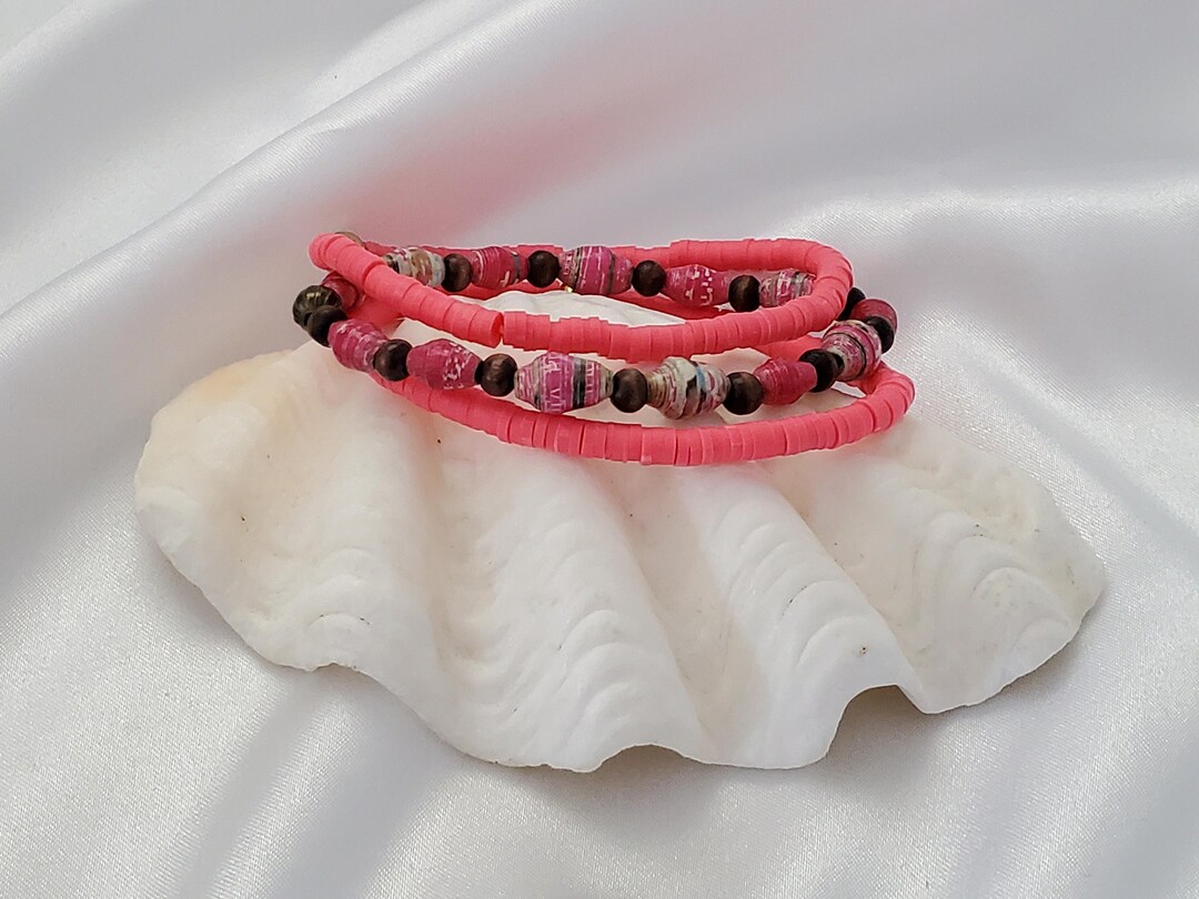 Bracelet Stack, Set, Heishi ,paper, Beads - Etsy