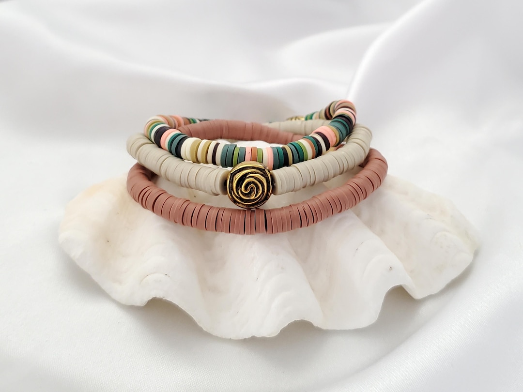 Bracelet Stack, Set, Heishi Beads - Etsy