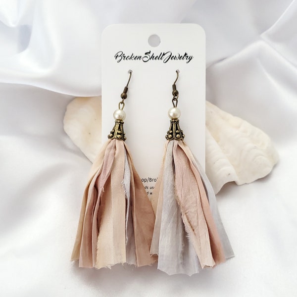 Sari Silk Earrings - Etsy