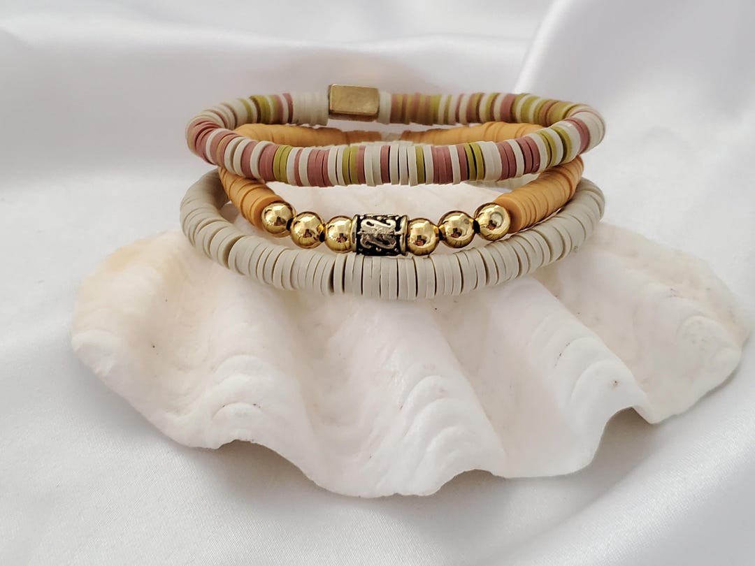Bracelet Stack, Set, Heishi Beads - Etsy