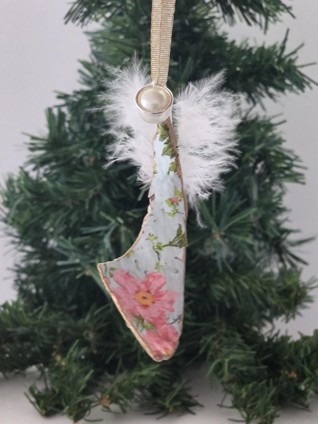 Shell Ornament, Angel, Christmas, Sea Shell, Decoupage - Etsy