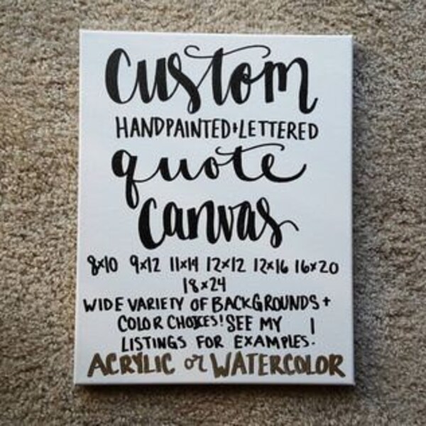 Custom Quote Canvas - Etsy