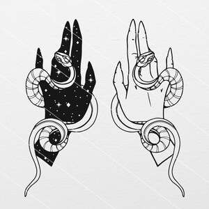 Snake Hand Clipart SVG, Witch Hand Witch Snake Svg, Mystic Svg, Magic ...