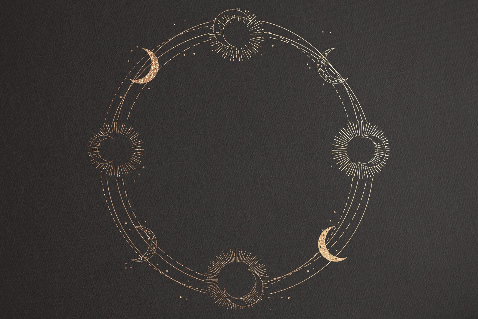 Gold Foil Circle Frames PNG | Magic Frames PNG | Gold Esoteric Frames ...