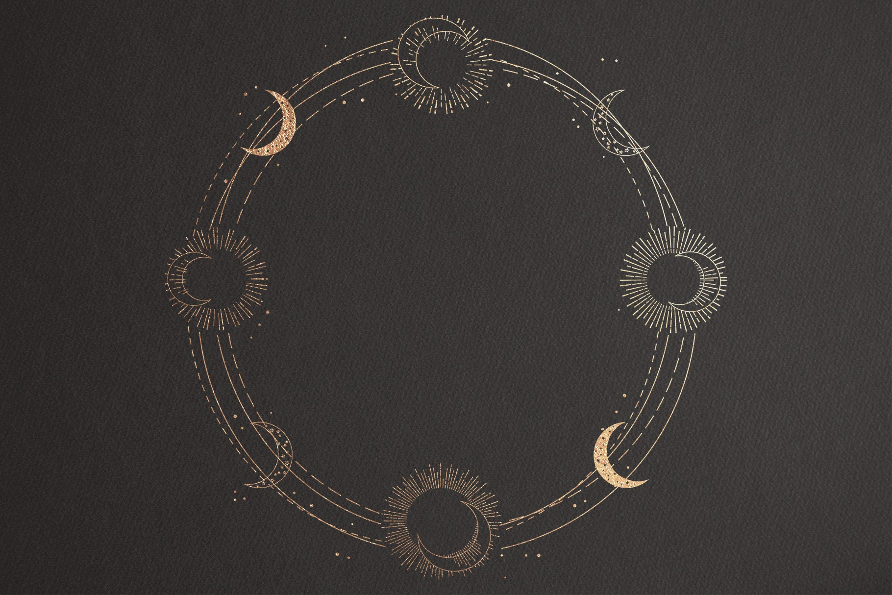 Gold Foil Circle Frames PNG | Magic Frames PNG | Gold Esoteric Frames ...