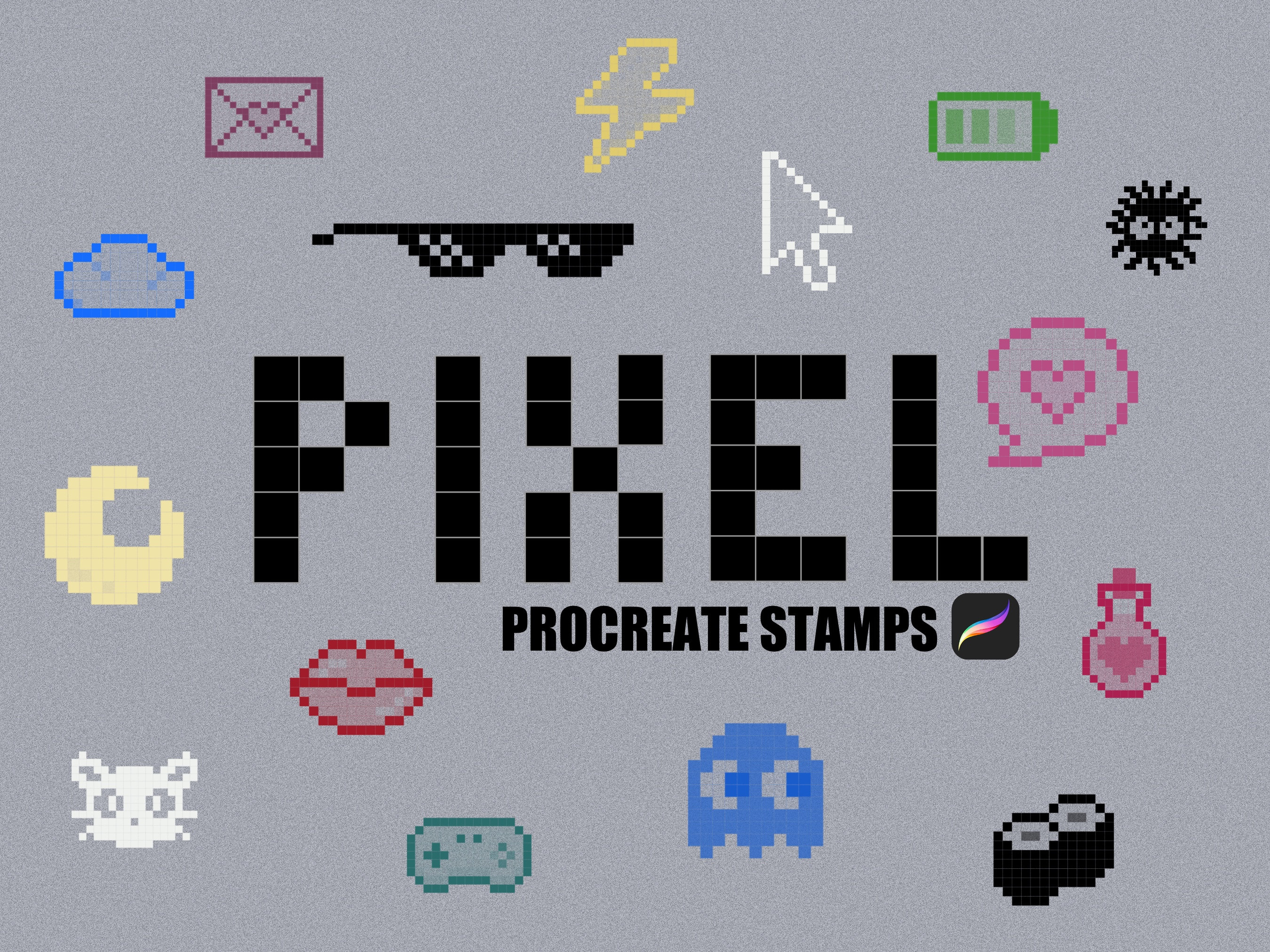 Pixel Stamps for Procreate. Procreate Pixel Art. Procreate Game ...