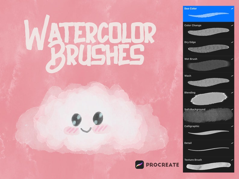 Realistic Watercolor Brushes for Procreate, Procreate Brushset ...