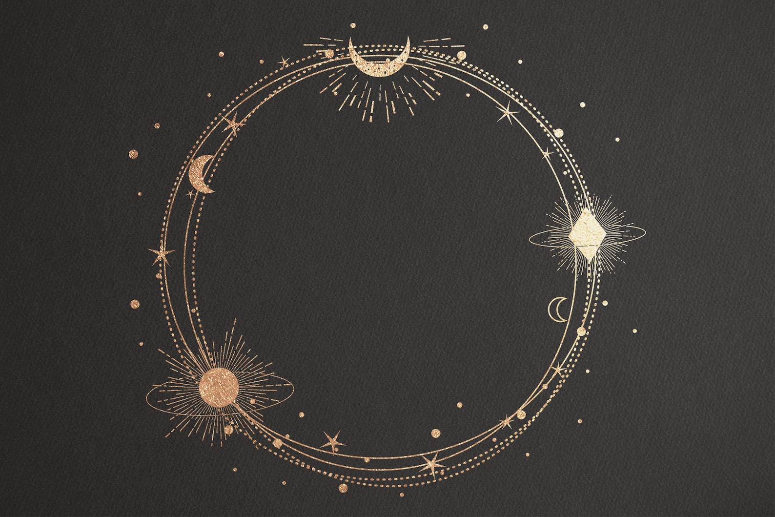 Gold Foil Circle Frames PNG | Magic Frames PNG | Gold Esoteric Frames ...