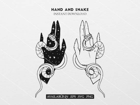 Snake Hand Clipart SVG Witch Hand Witch Snake Svg Mystic | Etsy