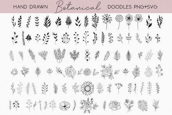 Botanical Doodle Bundle Svg 94 Hand Drawn Floral Svg Designs - Etsy Canada