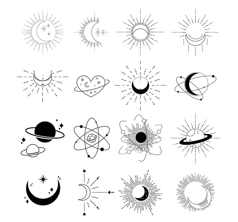 Cosmic SVG Elements | Moon Svg | Mystical Clipart | Mystery Symbols Png ...