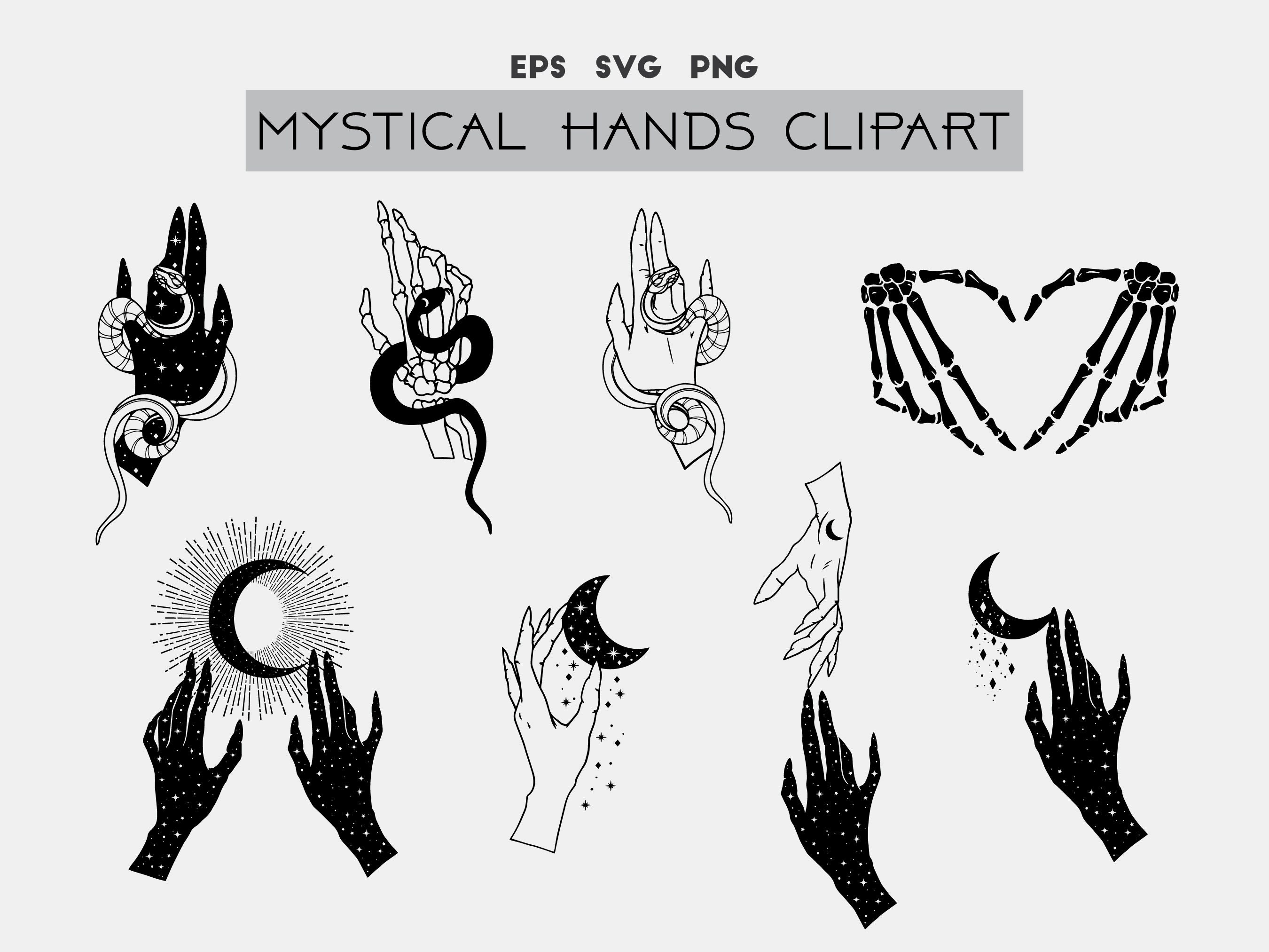 Witch Hands SVG, Halloween Clipart, Magical Hands Logo Template ...