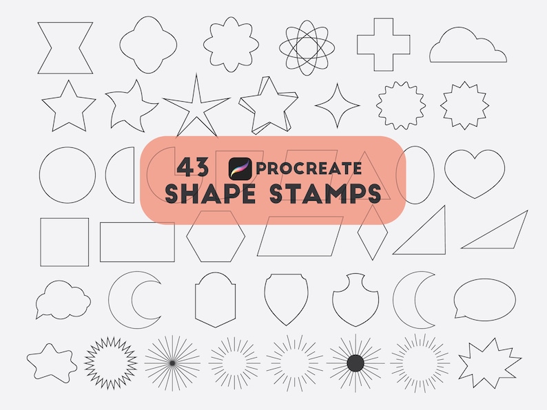 Simple Shape Procreate Brushes - Basic Shape Stamps, Geometric ...