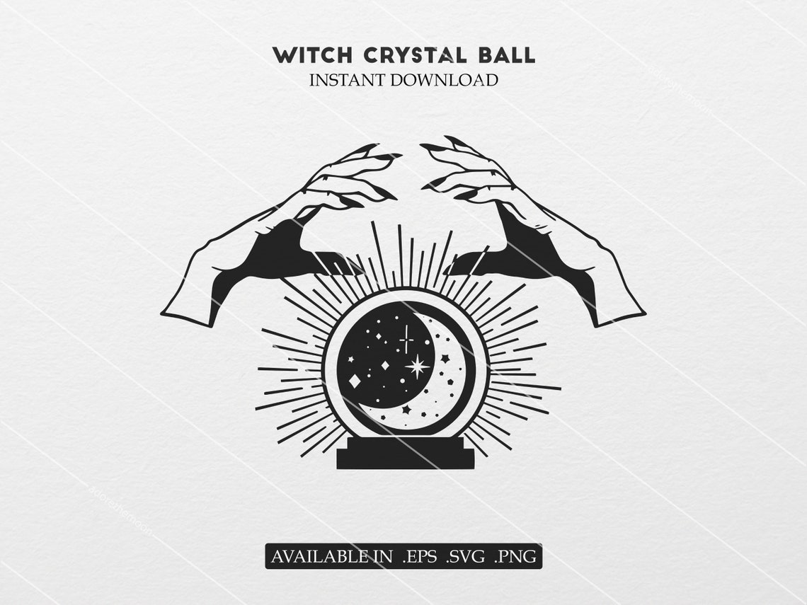 Witch Crystal Ball SVG Witch Hands Svg Mystical SVG Magic - Etsy