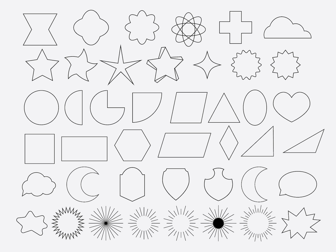 Simple Shape Procreate Brushes - Basic Shape Stamps, Geometric ...