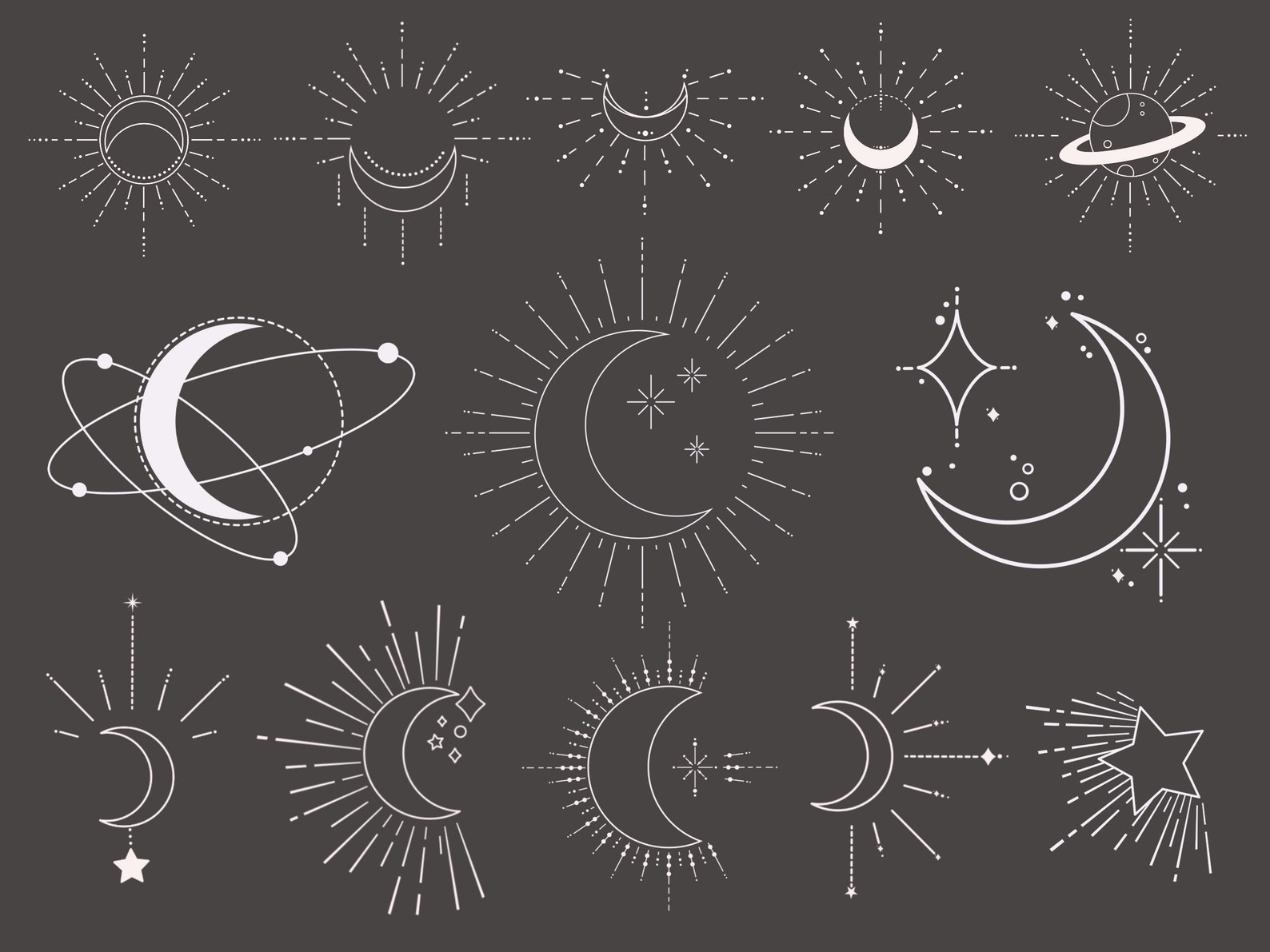 Procreate Cosmic Stamps, Space Graphic Stamps, Mystical Moon Stamps ...