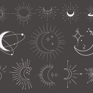 Procreate Cosmic Stamps, Space Graphic Stamps, Mystical Moon Stamps ...