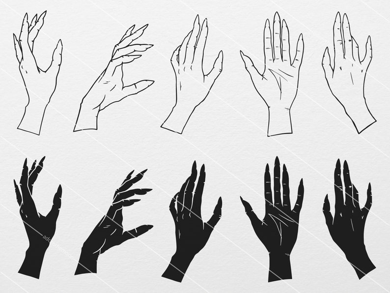 Witch Hand Svg, Magic Female Hand Svg, Mystical Svg, Witch Hands ...